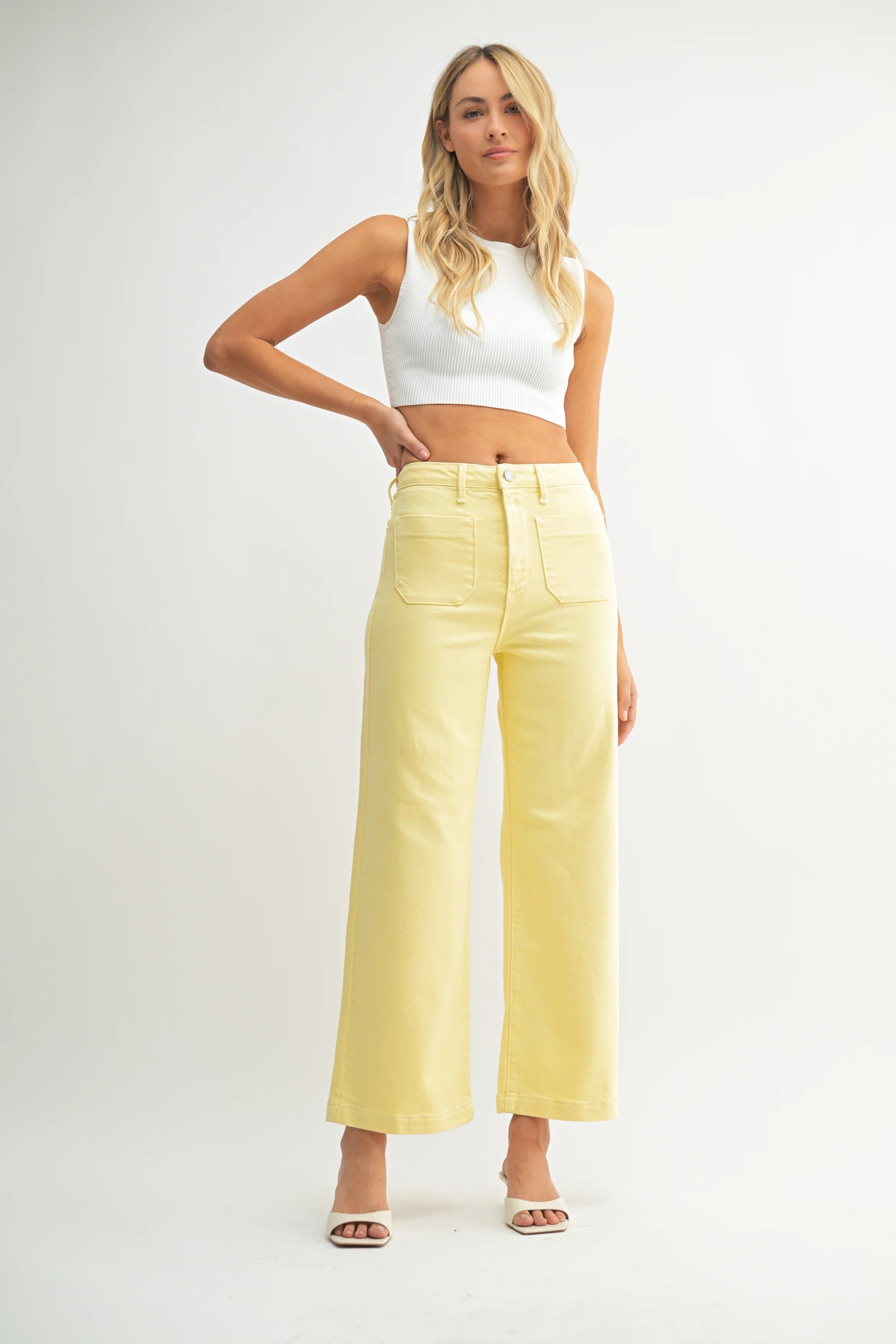 JUST BLACK PATCH POCKET WIDE LEG – Lunachics